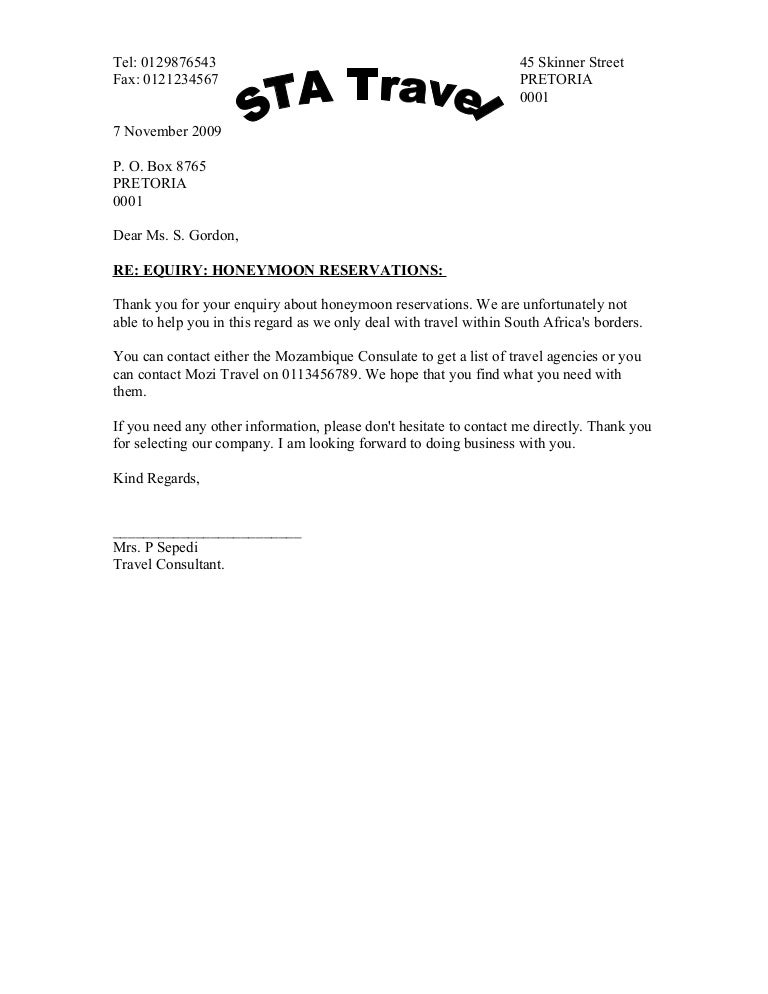 Negative Letter Of Response Negative Letter Of Response