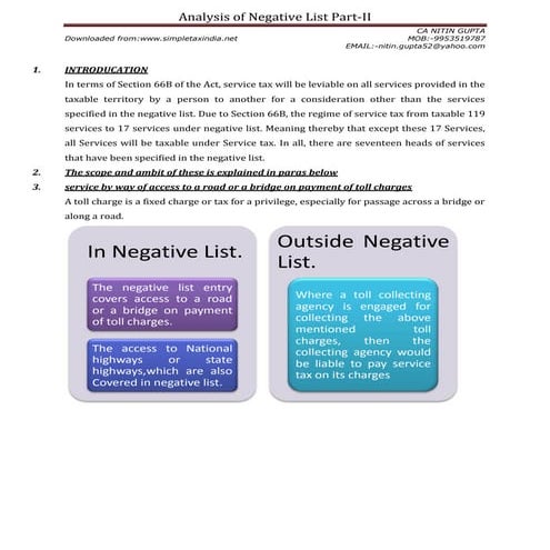 Negative list ii | DOCX