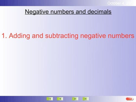 Performing Addition and Subtraction on Integers | PPT
