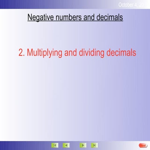 Negative numbers multiplying and dividing | PPT