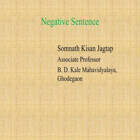 Negative sentence | PPTX