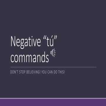 Negativetucommands | PPT
