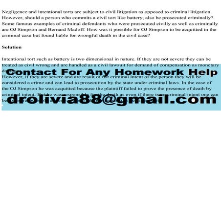 Negligence and intentional torts are subject to civil litigation as .pdf