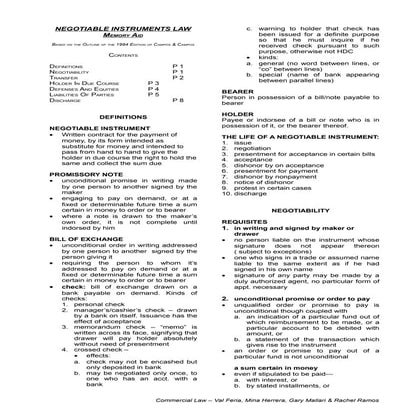 Negotiable instruments-law | PDF
