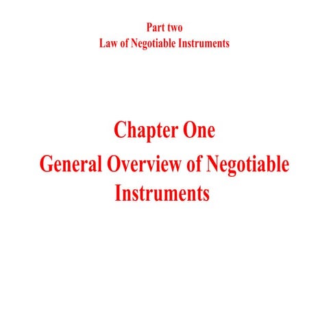 Law of negotiable instrument power point | PPTX