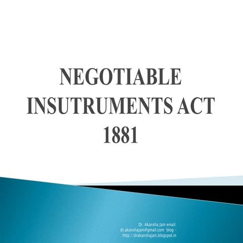 Negotiable instrument act 1881 | PPSX