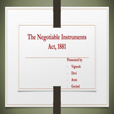 Negotiable instrument act,1881 | PPT