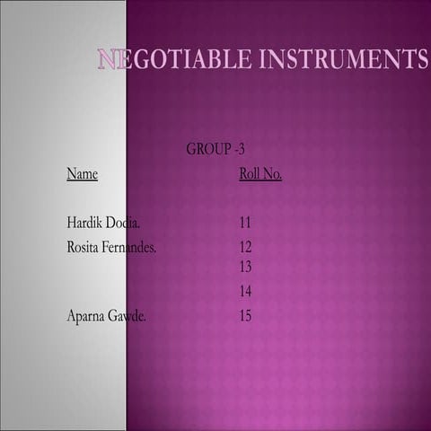 Negotiable instruments | PPT