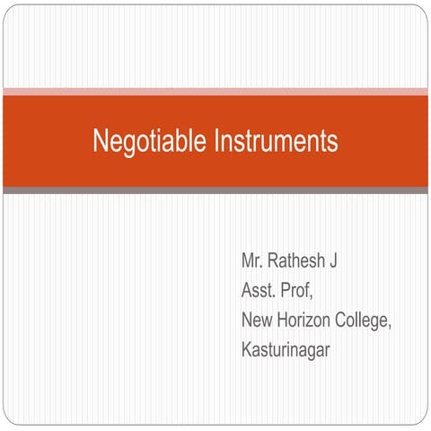 Negotiable instruments | PPTX