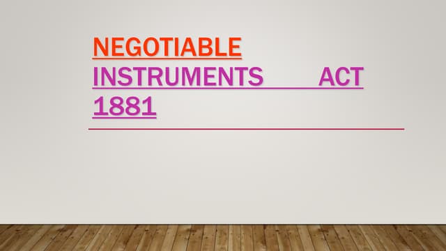 Negotiable instruments | PPT