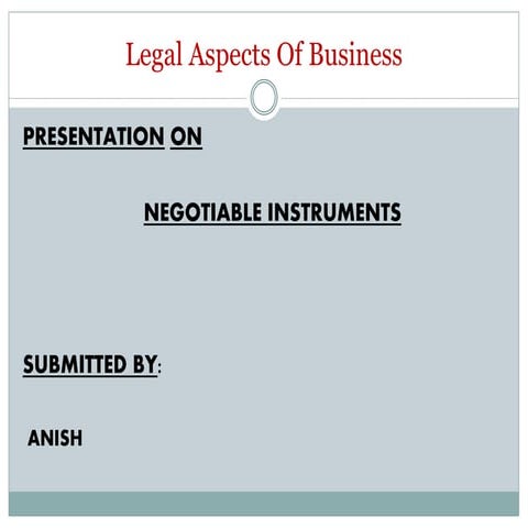 Negotiable instruments | PPT