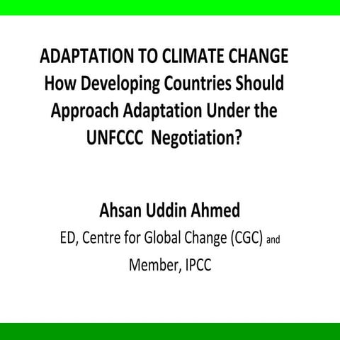 Adaptation in UNFCCC | PPTX
