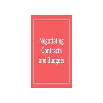 Negotiating contracts and budgets | PPT