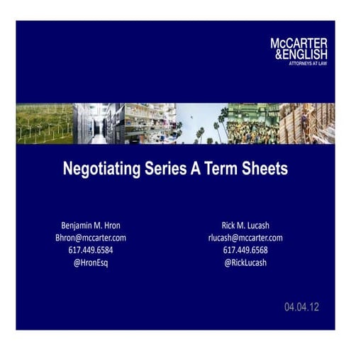 Negotiating Series A Term Sheets Pdf