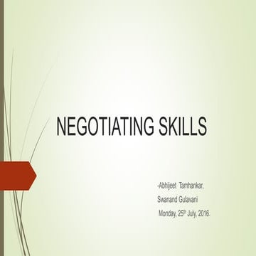 Negotiating skills | PPTX