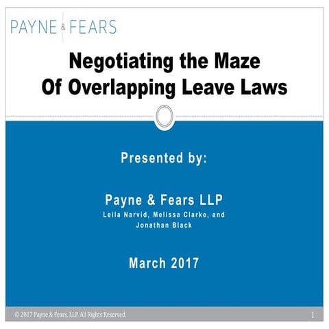 Negotiating the maze of overlapping leave laws | PDF