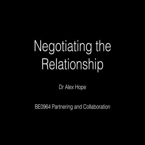 Session 6: Negotiating the relationship | PPT