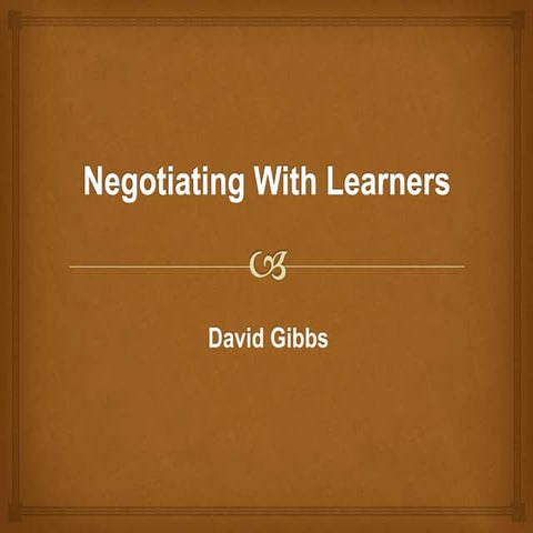 Negotiating with learners | PPTX