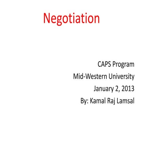 Negotiation.pptx for conflict and peace studies | PPTX | Family and Relationships
