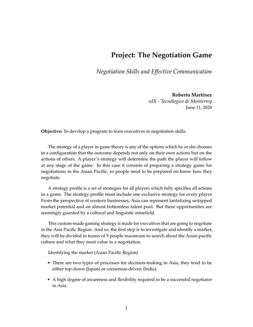 Mooc: negotiation skills and effective communication | PDF