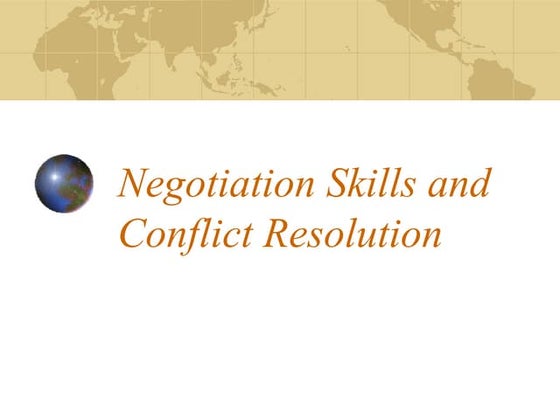 Conflict management & Negotiation | PPT