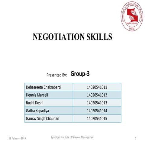 Negotiation skills | PPTX
