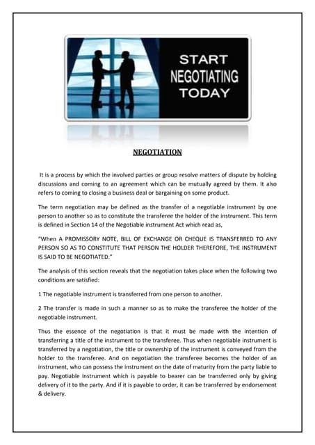 Negotiation ppt | PPTX