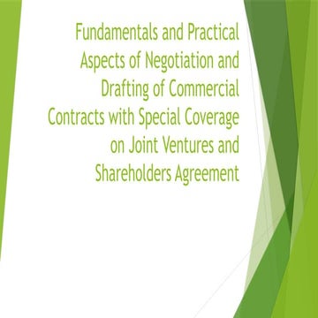 Negotiation of Commercial Contracts and JV and SHA.pptx