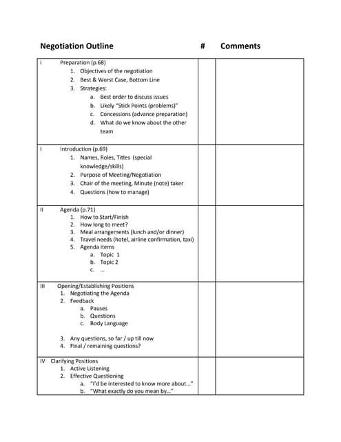 Negotiation checklist | PDF