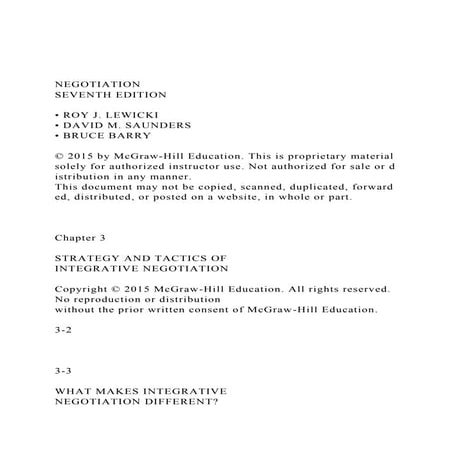 NEGOTIATIONSEVENTH EDITION• ROY J. LEWICKI • DAVID M. .docx