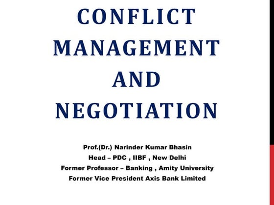 Conflict management & Negotiation | PPTX | War and Conflicts