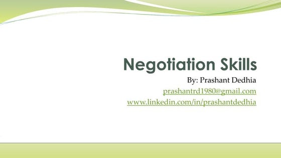 Negotiation Skills | PPT