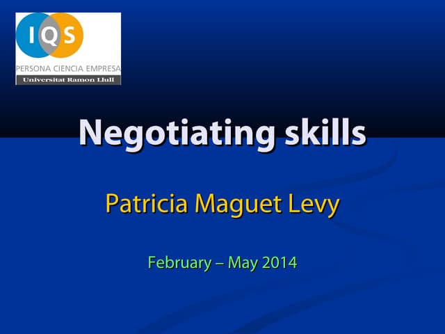 Negotiation Skills Course (Workbook) | PDF