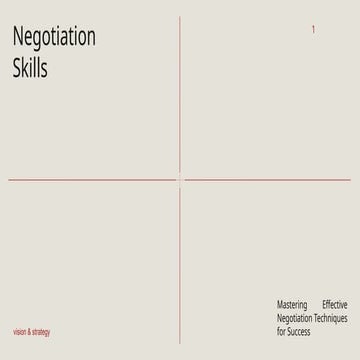 Negotiation Skills, integrative Bargaining | PPTX