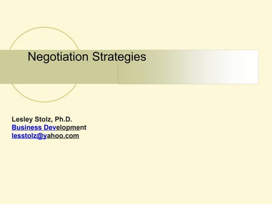 Negotiations Tips | PPT