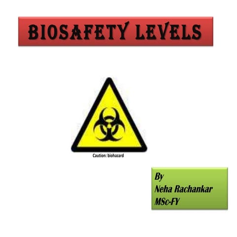 Neha biosafety levels ppt | PPTX | Infectious Diseases | Diseases and ...