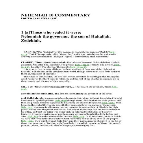 Nehemiah 10 commentary | PDF