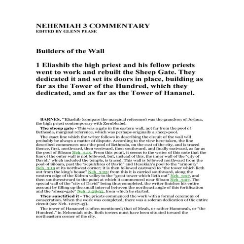Nehemiah 3 commentary | PDF