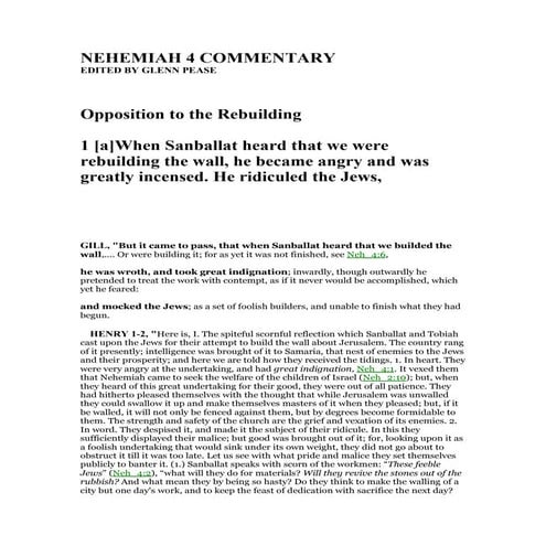 Nehemiah 4 commentary | PDF
