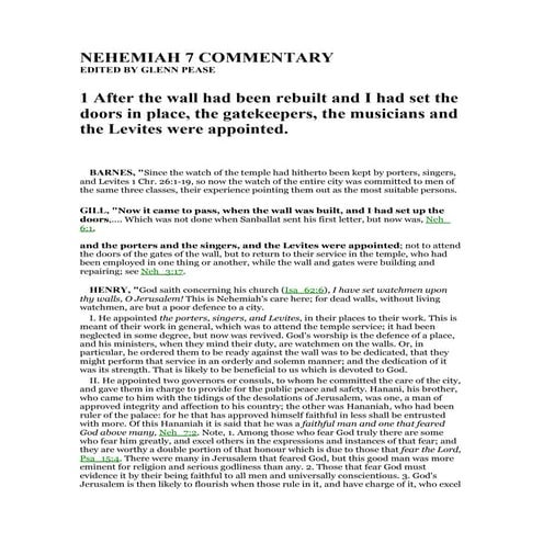 Nehemiah 7 commentary | PDF