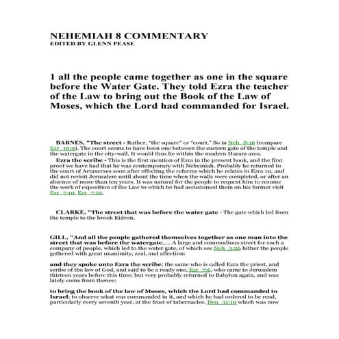Nehemiah 8 commentary | PDF