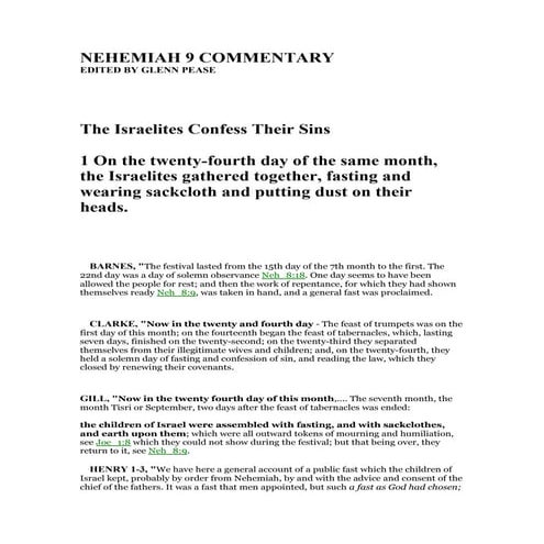 Nehemiah 9 commentary | PDF
