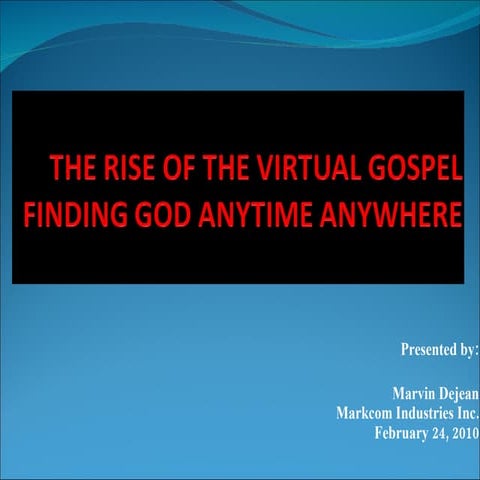 Using digital media to promote evangelism, worship and church activites ...