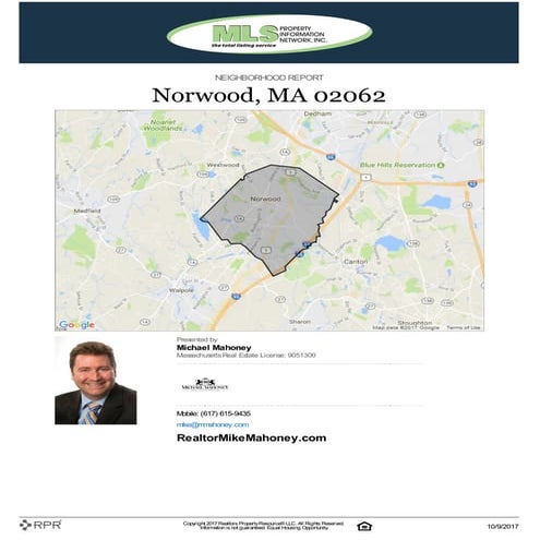 Neighborhood Real Estate Report by Michael Mahoney Realtor | PDF