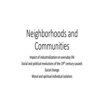 Neighborhoods and Communities | PPTX