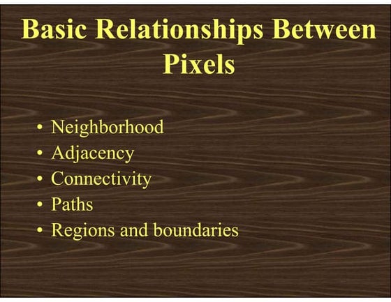 Basic Relationships between Pixels- Digital Image Processing | PPTX