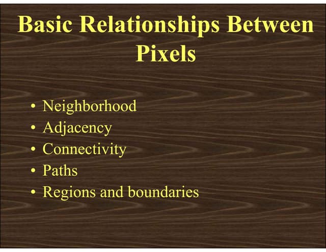 Basic Relationships between Pixels- Digital Image Processing | PPTX