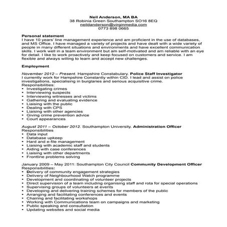 Neil anderson cv 2014 | PDF