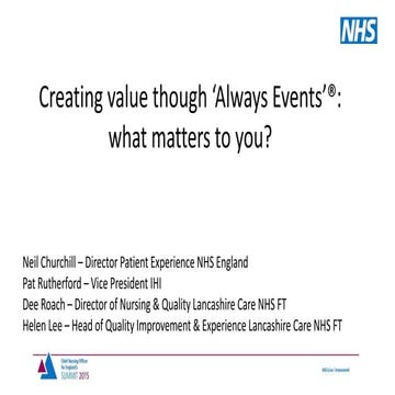 CNO Summit 2015 - Creating value though ‘Always Events’®: what matters ...