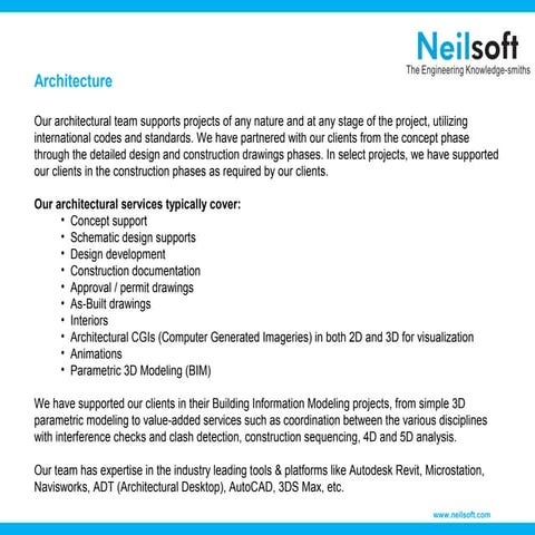 Neilsoft architecture, masterplanning and urban design services | PPT